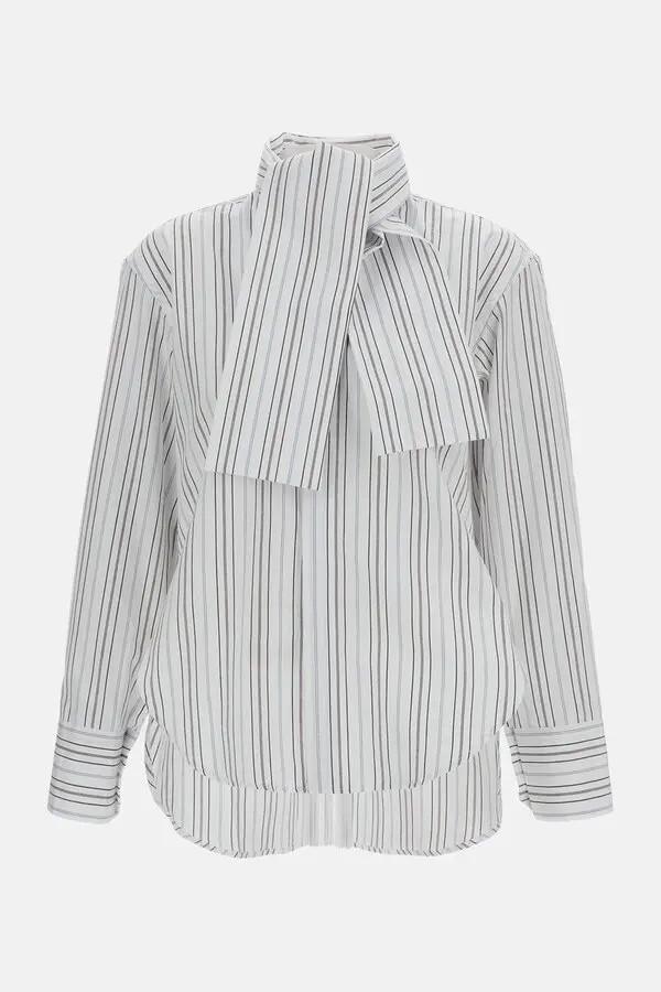 Plan C Striped Cotton Poplin Shirt - Multicolore