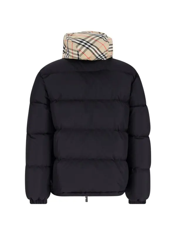 Burberry Ambleside Down Jacket With Signature Check Finishes