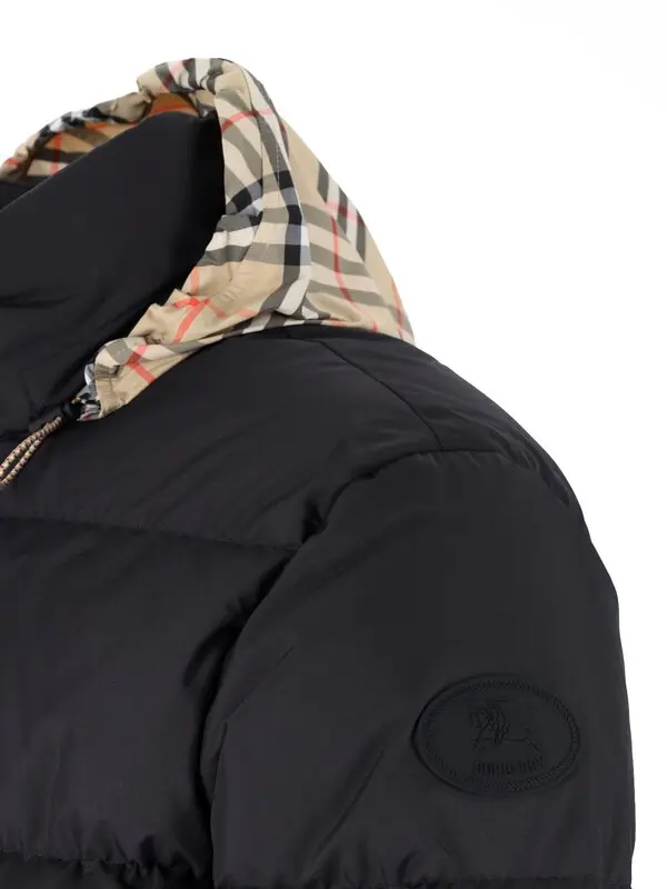 Burberry Ambleside Down Jacket With Signature Check Finishes