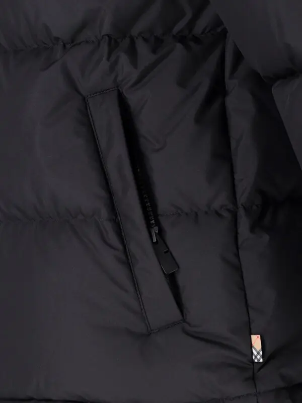 Burberry Ambleside Down Jacket With Signature Check Finishes