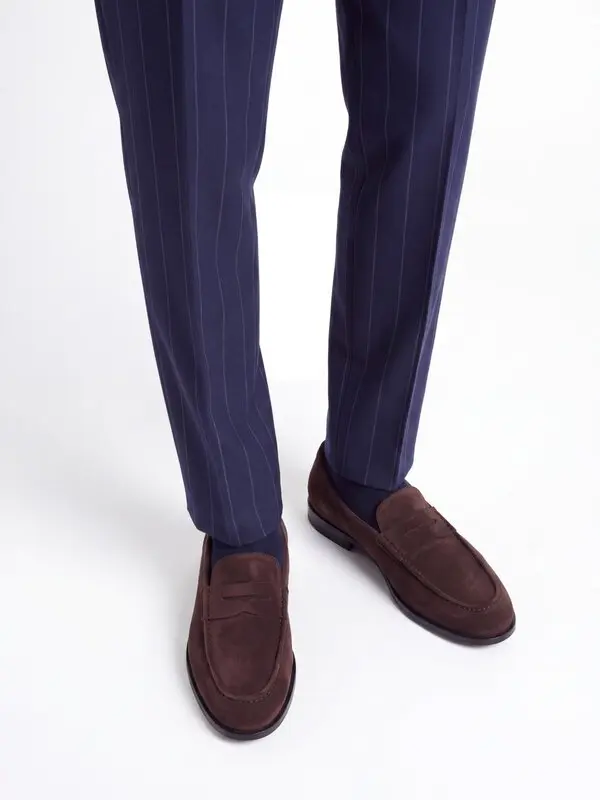 TOD'S Suede Loafers With Raised Stitching