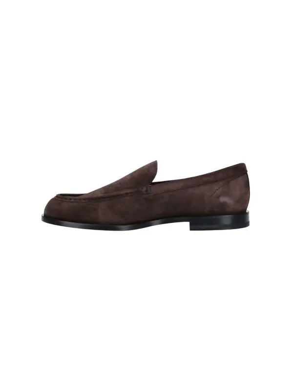 TOD'S Suede Loafers With Raised Stitching