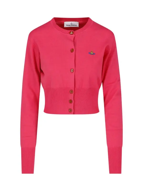 VIVIENNE WESTWOOD Crop Cardigan "orb - Red
