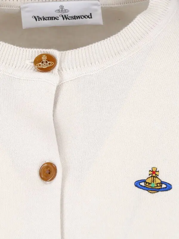 VIVIENNE WESTWOOD Crop Cardigan "orb - White