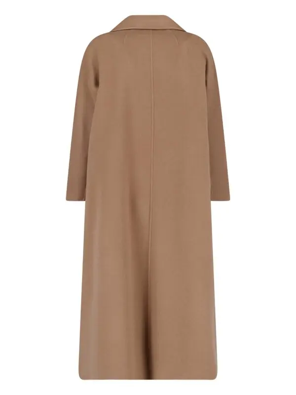 Max Mara Coat In Virgin Wool Drap - Brown