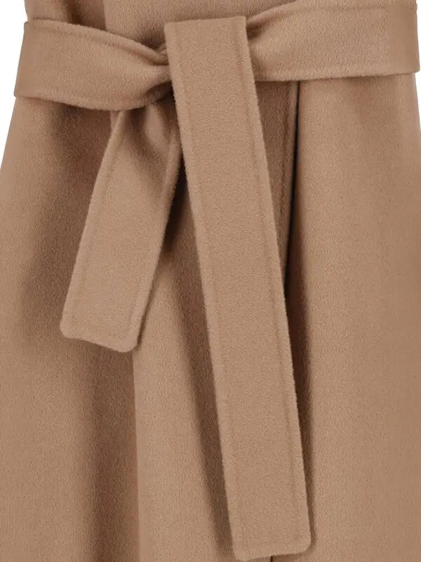 Max Mara Coat In Virgin Wool Drap - Brown