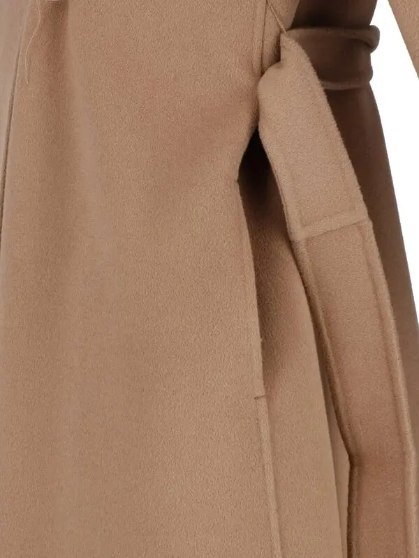 Max Mara Coat In Virgin Wool Drap - Brown