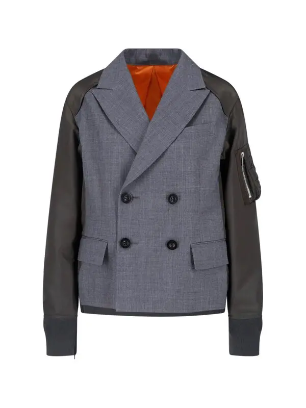 Sacai Double-breasted Twill Blazer