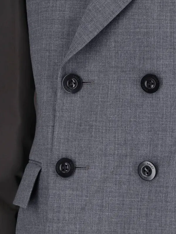 Sacai Double-breasted Twill Blazer