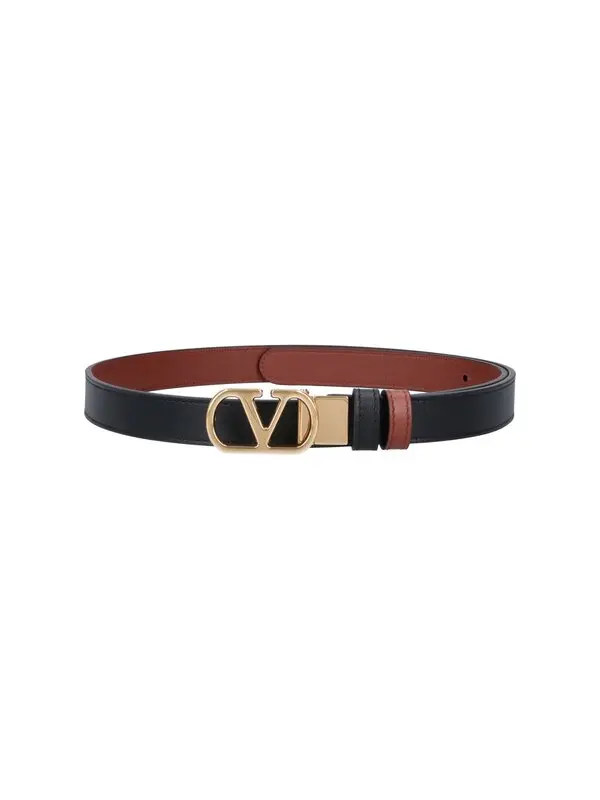 Valentino Garavani Vlogo Signature Reversible Belt - Black