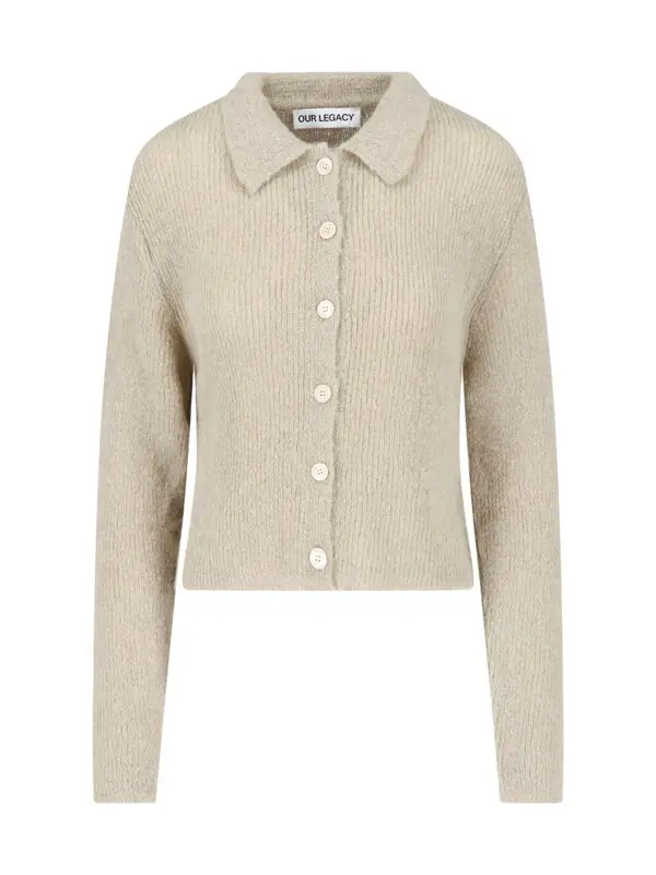 Our Legacy Cardigan "soft Sage Fuzzy - Beige