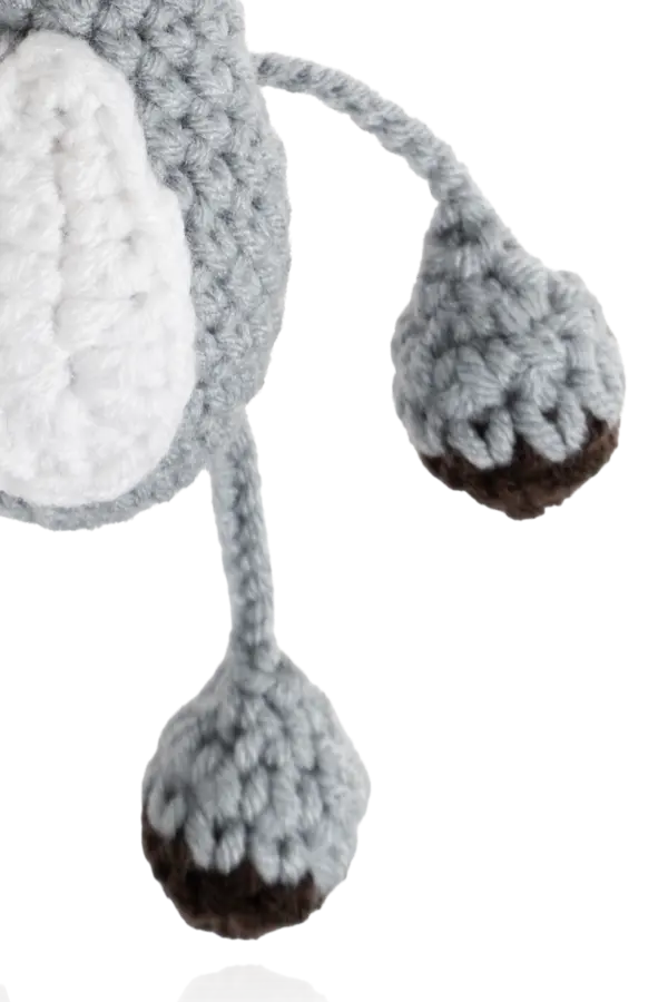 Munthe Vamke" Keychain Crocheted Animal Motif With Embroidered Details - Grey