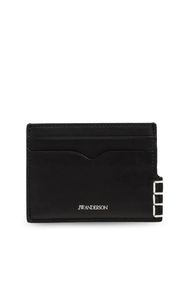JW Anderson Leather Cardholder With Logo - Black