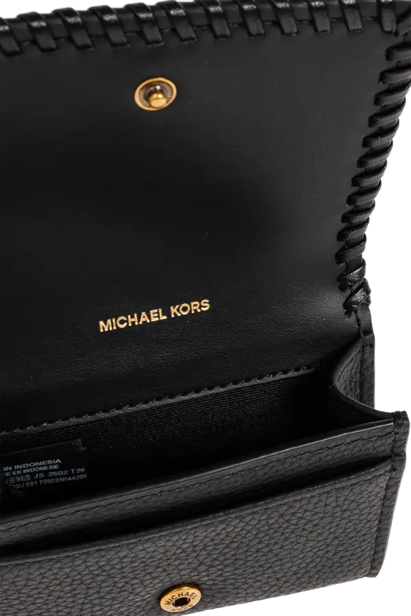 Michael Kors Leather Card Holder With Logo