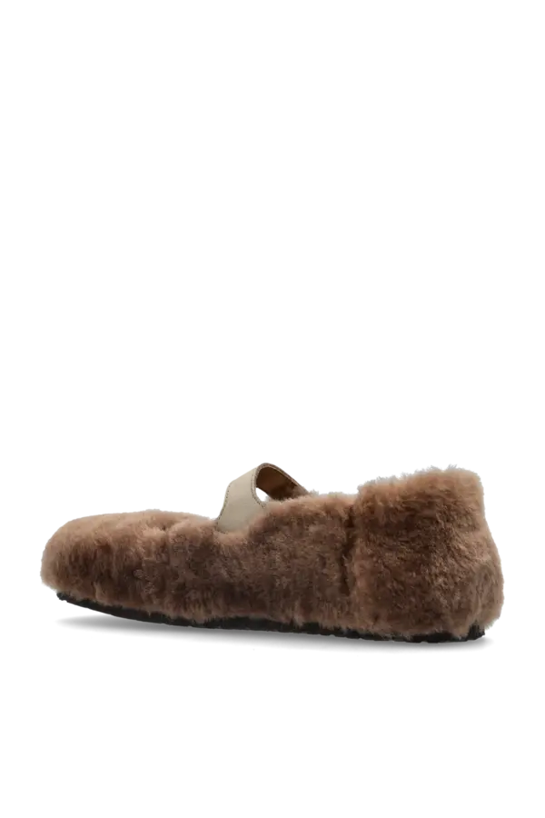 BIRKENSTOCK Santa Clarita" Ballerina Flats With Old Gold-tone Buckle - Brown