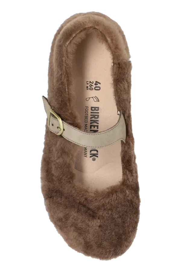 BIRKENSTOCK Santa Clarita" Ballerina Flats With Old Gold-tone Buckle - Brown