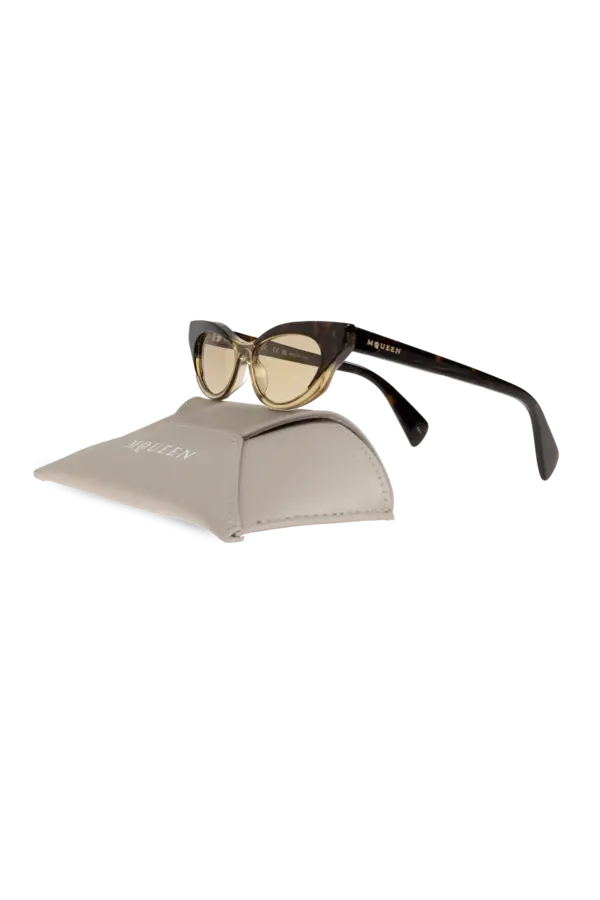 Alexander McQueen Cat Eye Sunglasses With Tortoiseshell Pattern