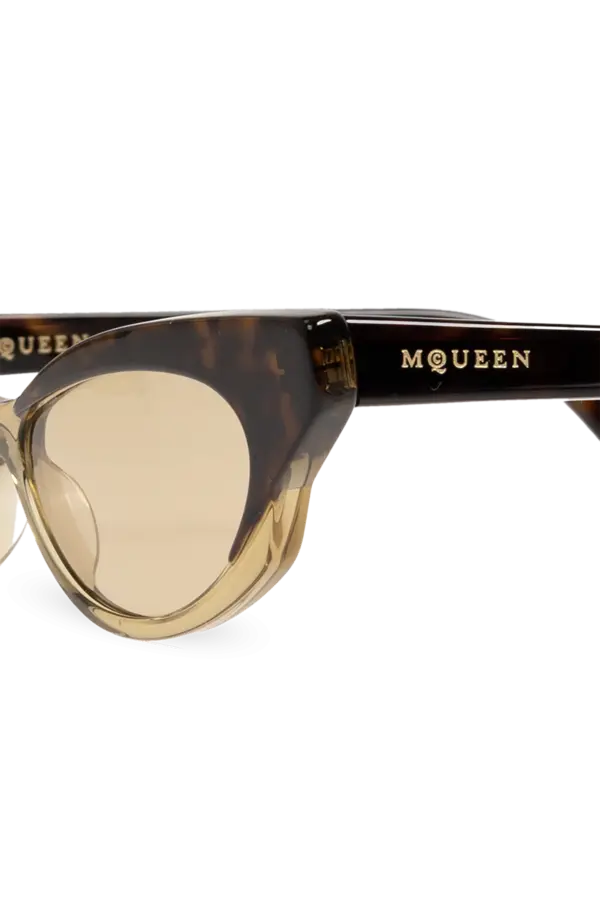 Alexander McQueen Cat Eye Sunglasses With Tortoiseshell Pattern