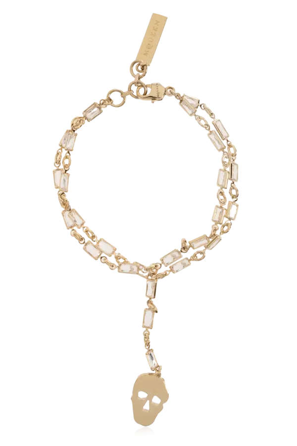 Alexander McQueen Bracelet With Cubic Zirconia - Gold