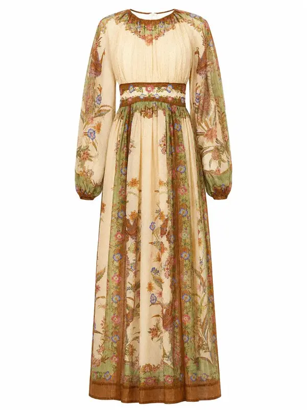 Zimmermann Indra" Maxi Dress With Floral Print - Multicolour