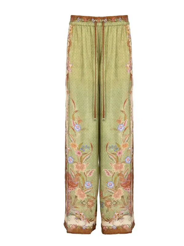 Zimmermann Indra" Wide Leg Trousers - Green