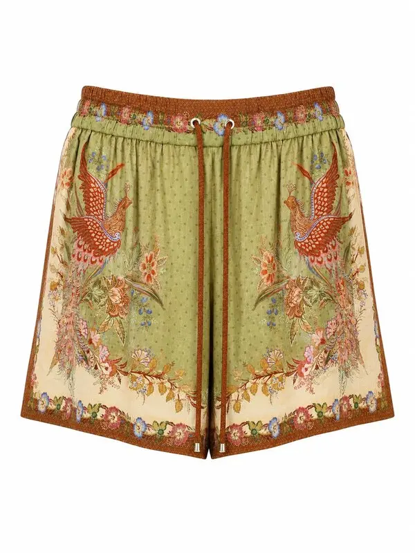 Zimmermann Indra Printed Shorts - Green