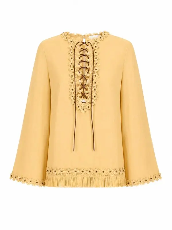 Zimmermann Blouse With Fringe Detailing