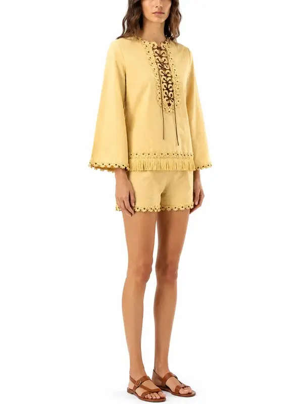 Zimmermann Blouse With Fringe Detailing