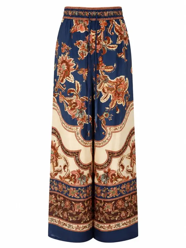 Zimmermann Aster" Wide Leg Printed Trousers