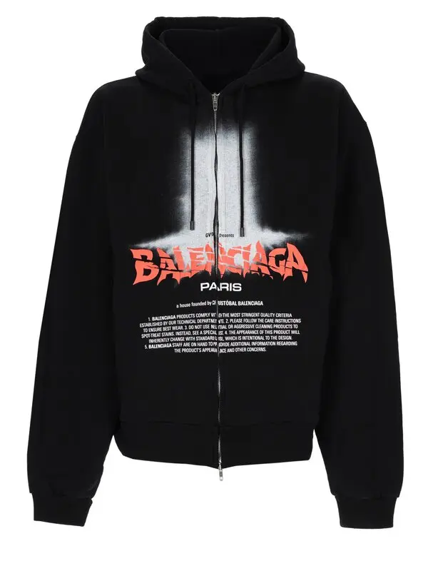 Balenciaga Paris" Printed Zip-up Hoodie