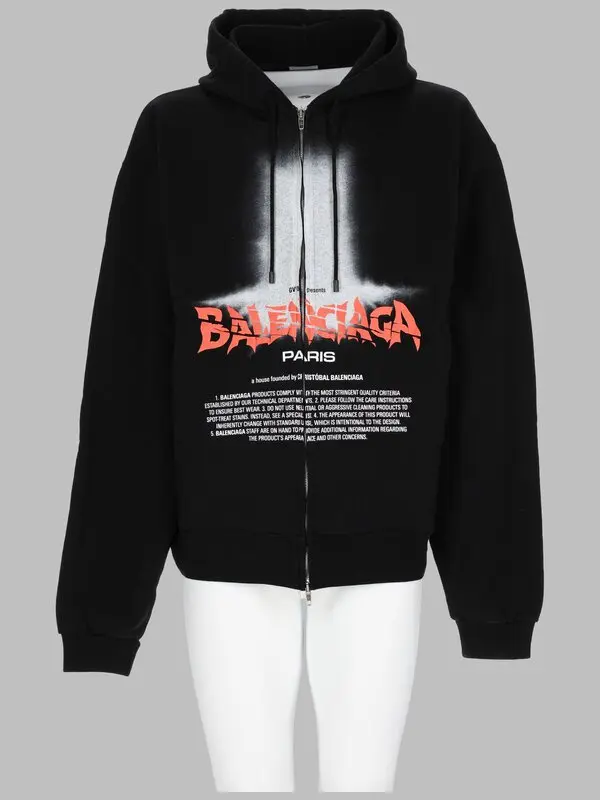 Balenciaga Paris" Printed Zip-up Hoodie