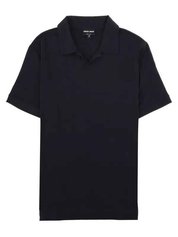 Giorgio Armani Polo In Jersey Di Viscosa Stretch - Blue
