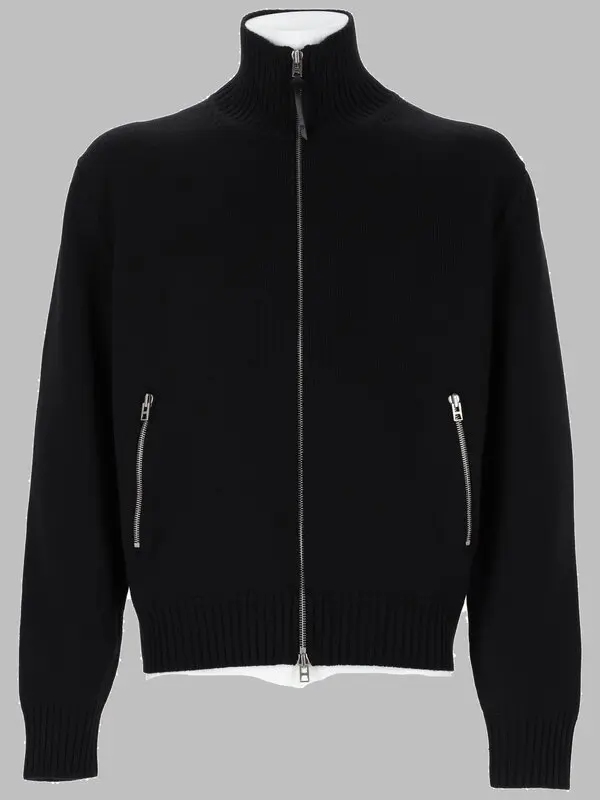 TOM FORD Merino Wool Zip-up Knit With Patch Details