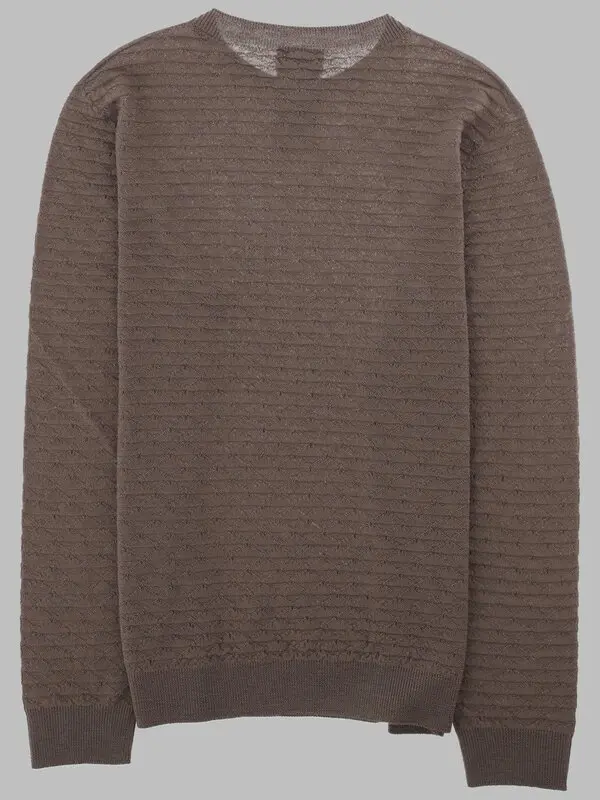 Giorgio Armani Virgin Wool Crewneck Sweater - Beige