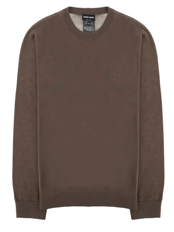 Giorgio Armani Maglia In Lana Vergine - Brown