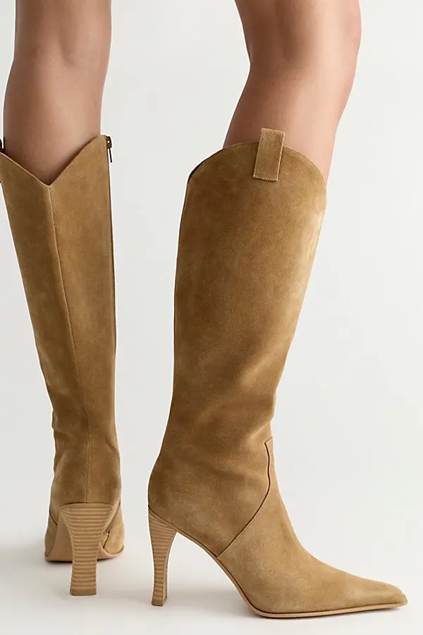 Jeffrey Campbell Sweet Talker Tall Boots - Tan Suede