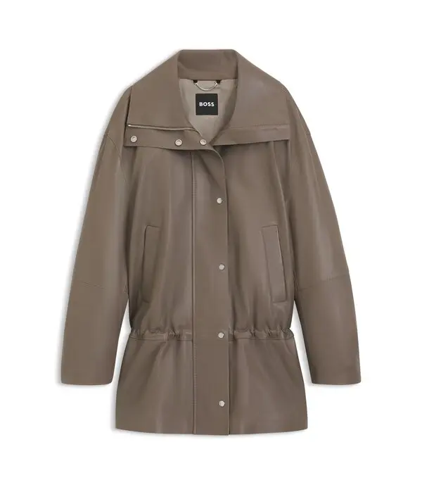 BOSS Parka-style Jacket In Leather
