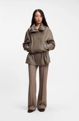 BOSS Parka-style Jacket In Leather