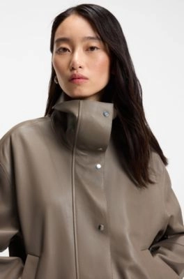 BOSS Parka-style Jacket In Leather