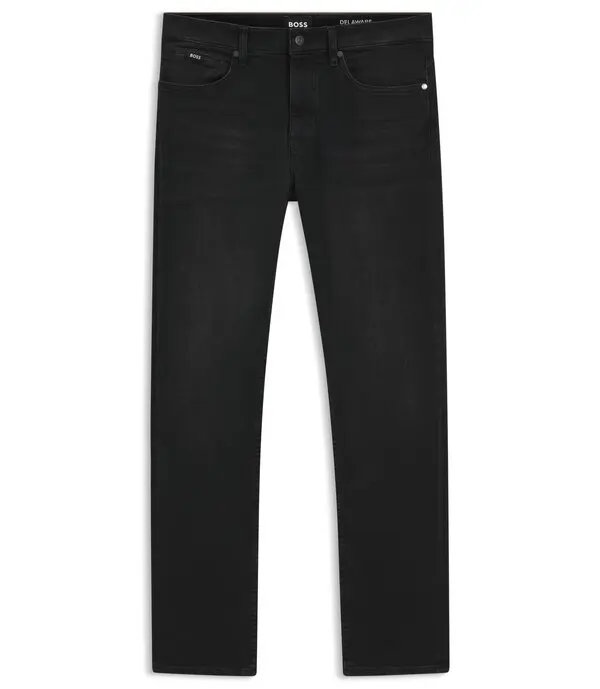 BOSS Delaware Slim-fit Jeans In Black Stretch Denim - Dark Grey