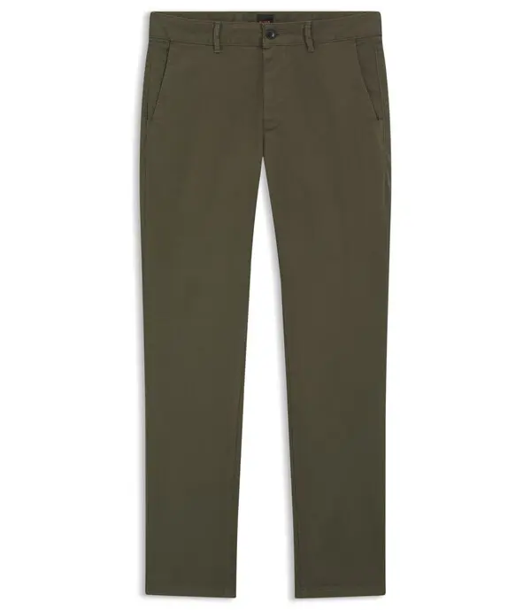 BOSS Slim-fit Pants In Overdyed Stretch Satin - Green