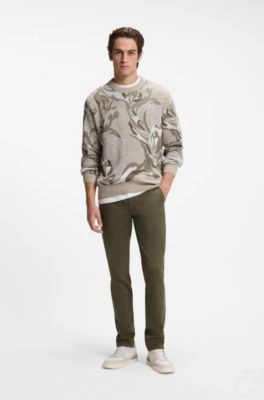 BOSS Slim-fit Pants In Overdyed Stretch Satin