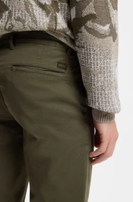 BOSS Slim-fit Pants In Overdyed Stretch Satin