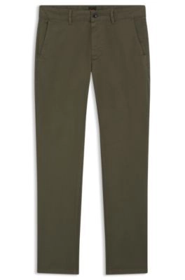 BOSS Slim-fit Pants In Overdyed Stretch Satin