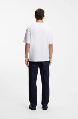 Hugo Cotton T-shirt With Embroidered Logo Artwork