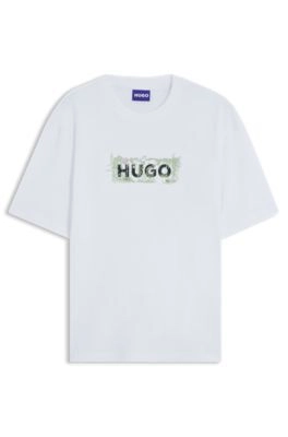Hugo Cotton T-shirt With Embroidered Logo Artwork