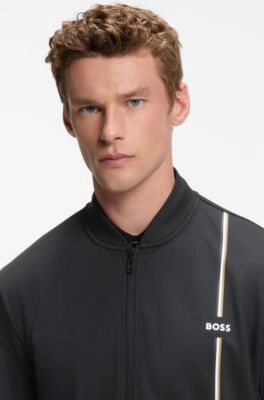 BOSS Active Zip-up Sweatshirt With Moisture Management