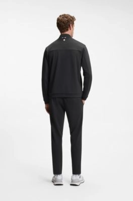 BOSS Active Zip-up Sweatshirt With Moisture Management