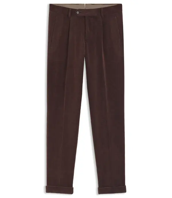 BOSS Tapered-fit Pants In Cotton-blend Corduroy - Light Brown