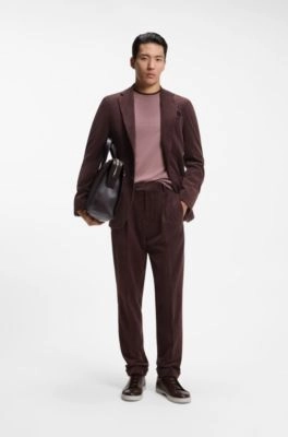 BOSS Tapered-fit Cotton-blend Corduroy Pants